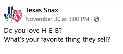 Y'all's Favorite H-E-B Products – Texas Snax