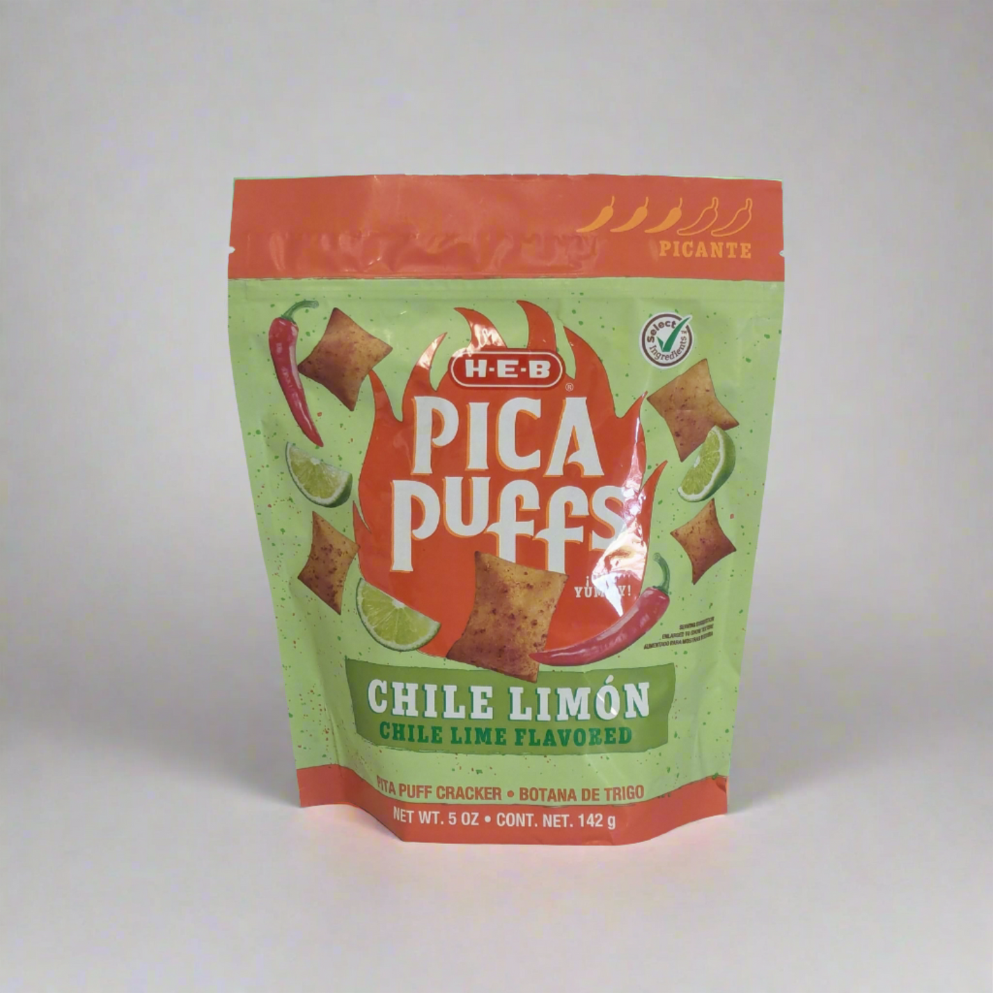 HEB Pica Puffs Chile Limón | Texas Snax | Spicy and Tangy Snack