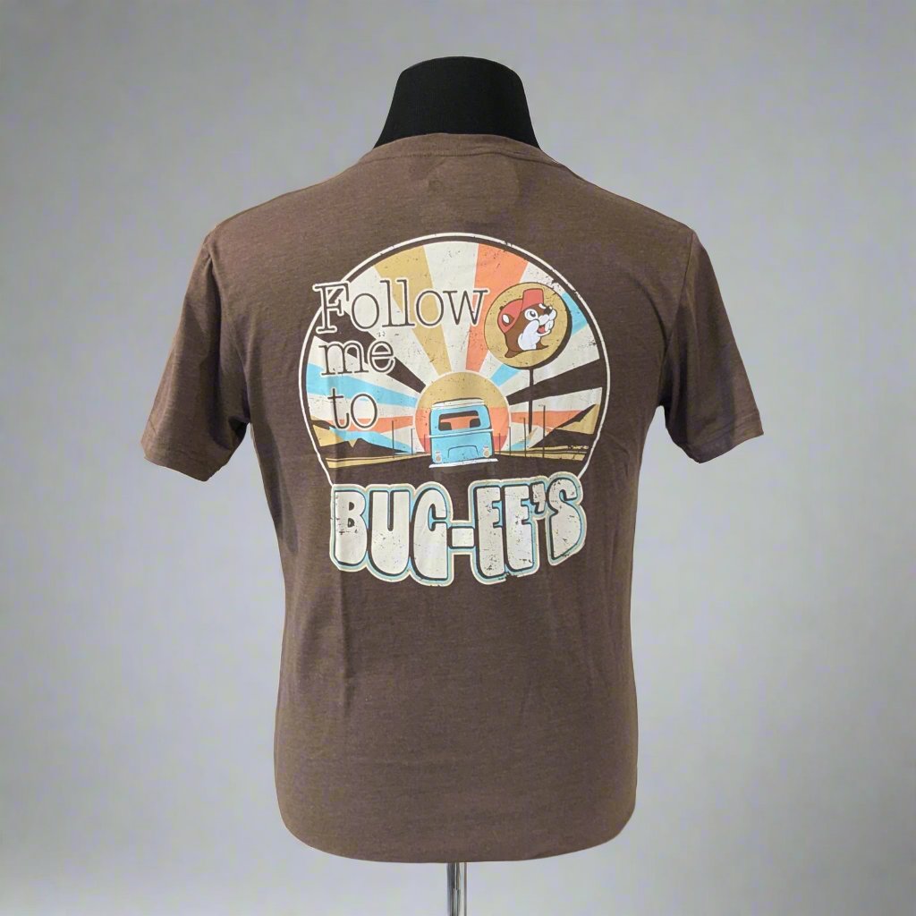 Buc-ee's "Follow Me to Buc-ee's" Retro Brown T-Shirt | Shop Here ...