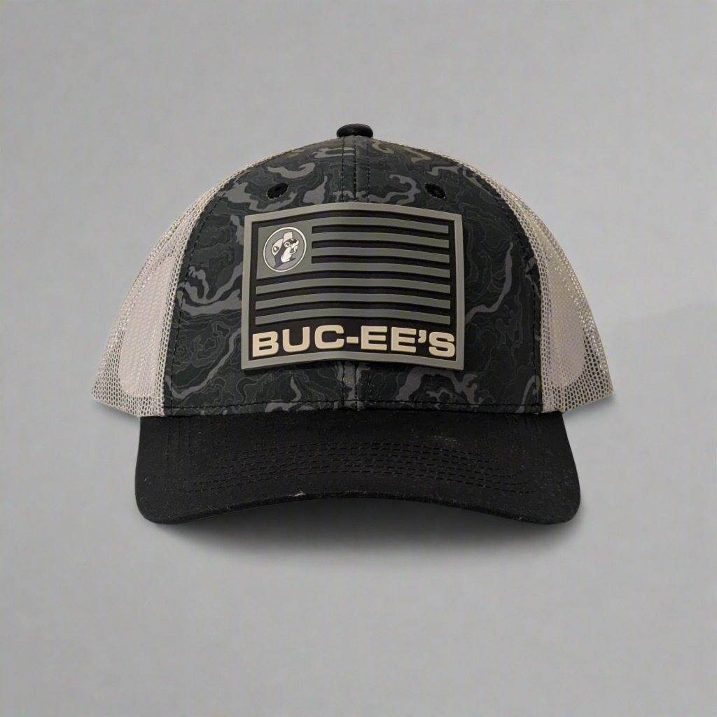 Buc-ee's Rubber Patch Gray Camo Trucker Hat – Texas Snax